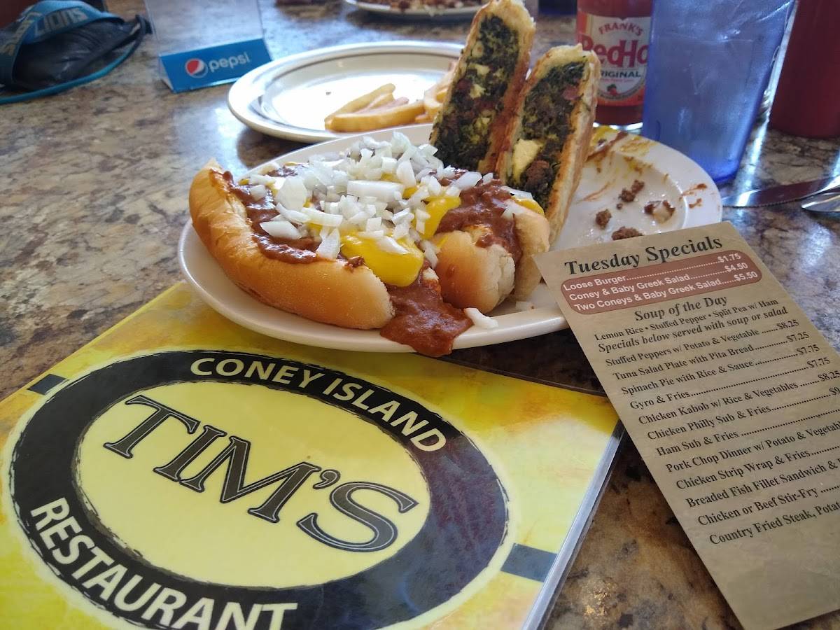 Menu at Tim's Coney Island Restaurant, Allen Park