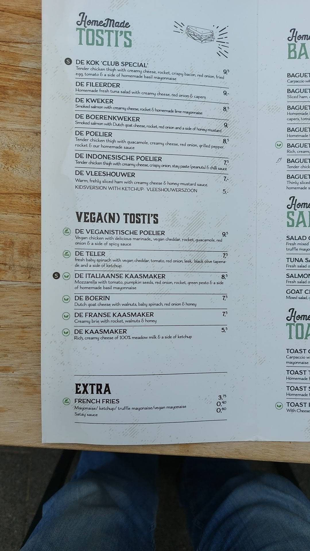 Carta de Toasted & Roasted - Tosti's & Burgers, Roterdam