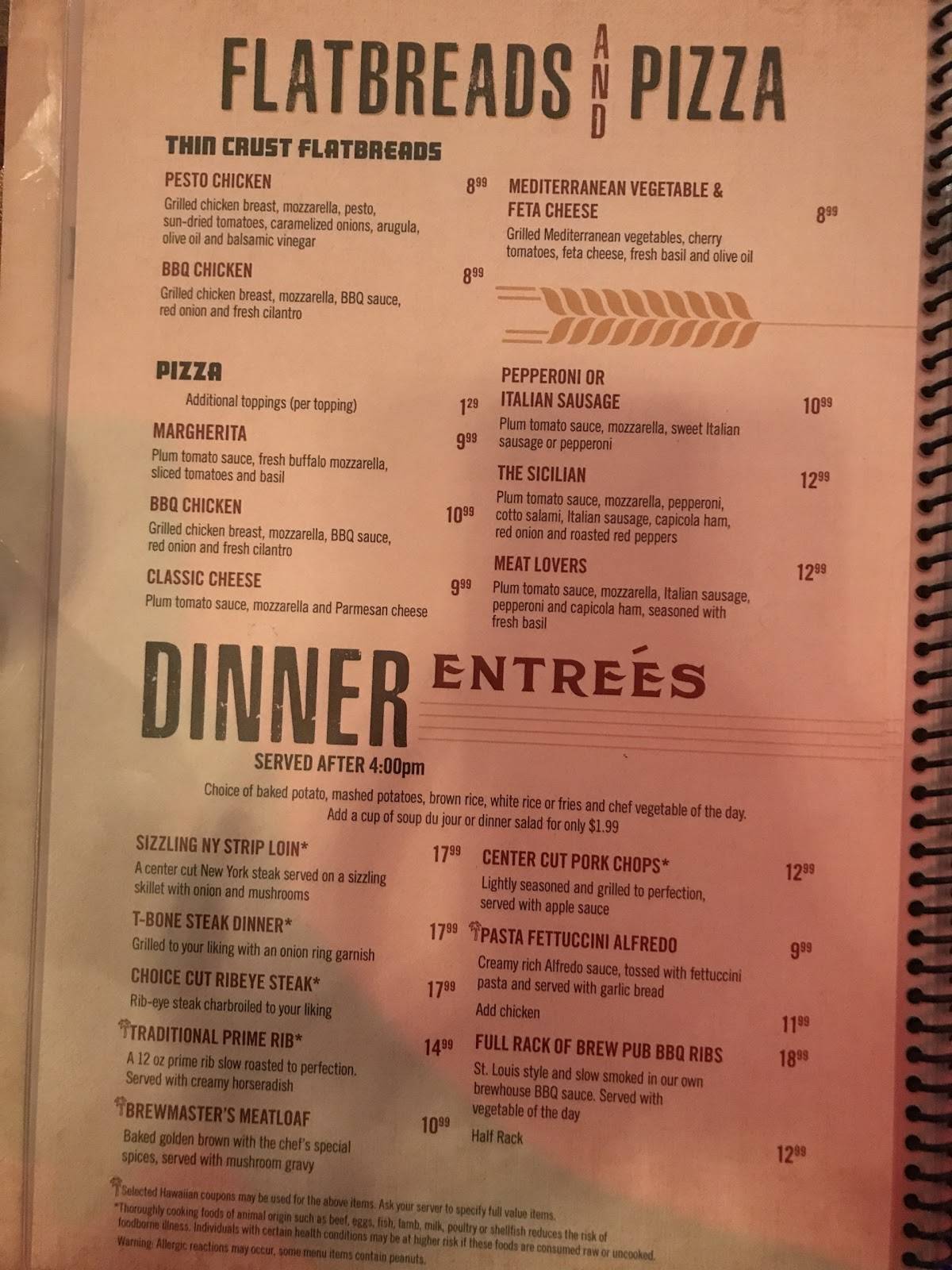 Menu at Triple 7 Restaurant and Microbrewery, Las Vegas