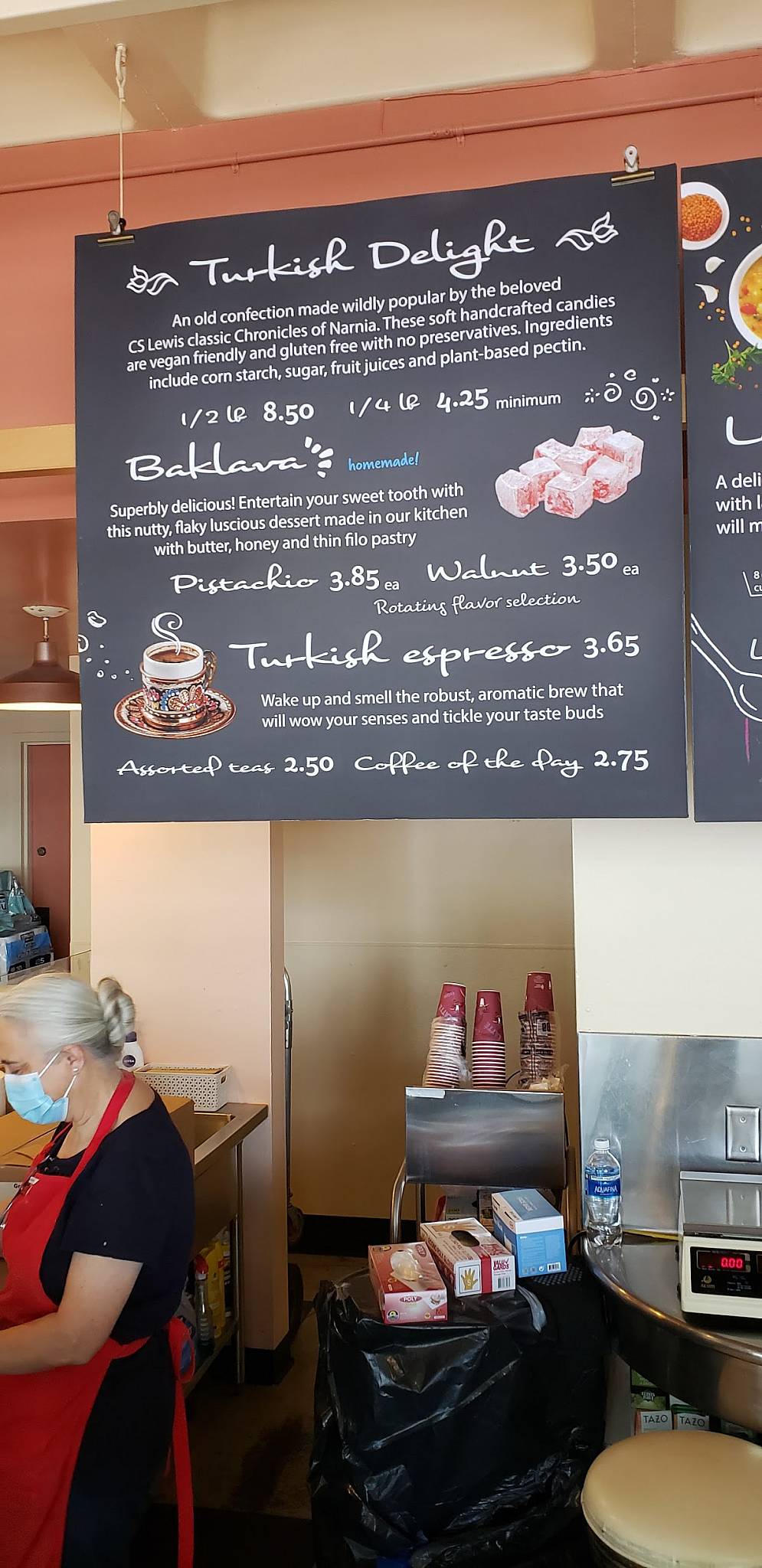Menu at Turkish Delight restaurant, Seattle