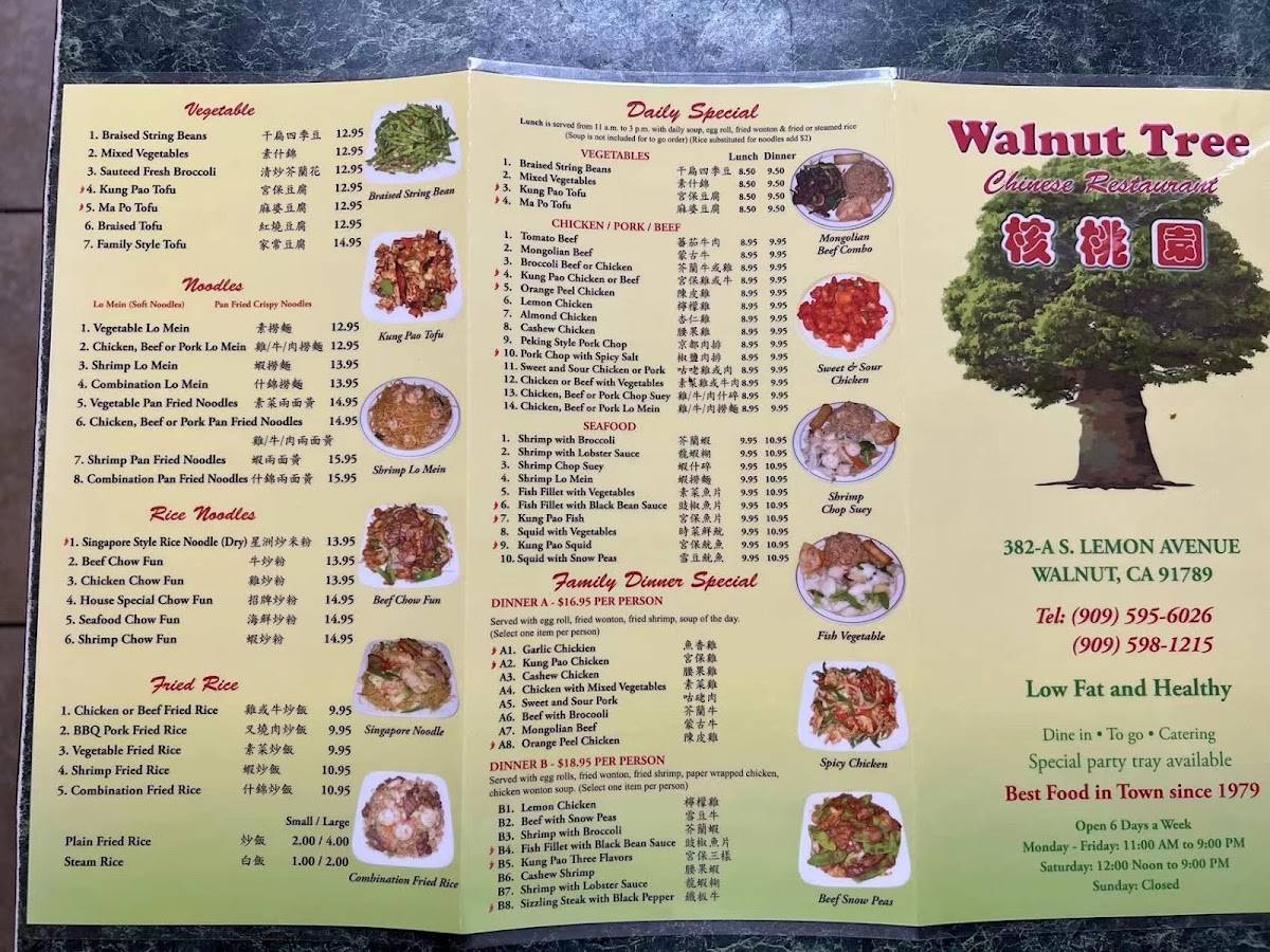 Menu at Walnut Tree Restaurant, Walnut