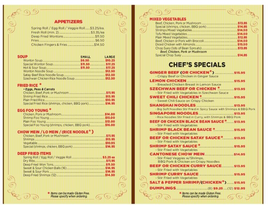Menu at Warman Wok restaurant, Warman