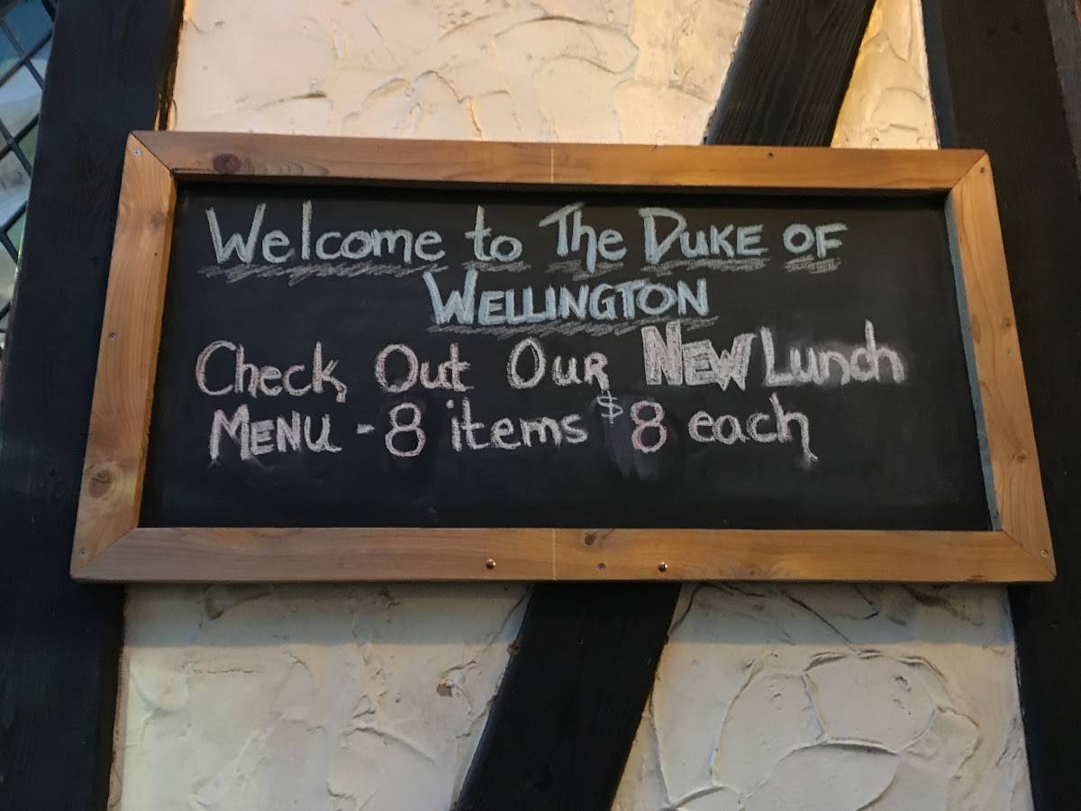 Menu at The Duke of Wellington pub & bar, Waterloo