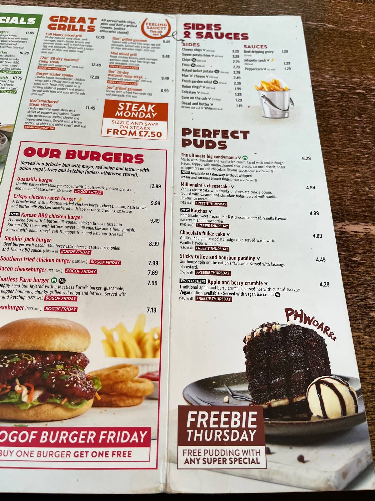 Menu at Wellow pub & bar, Cleethorpes