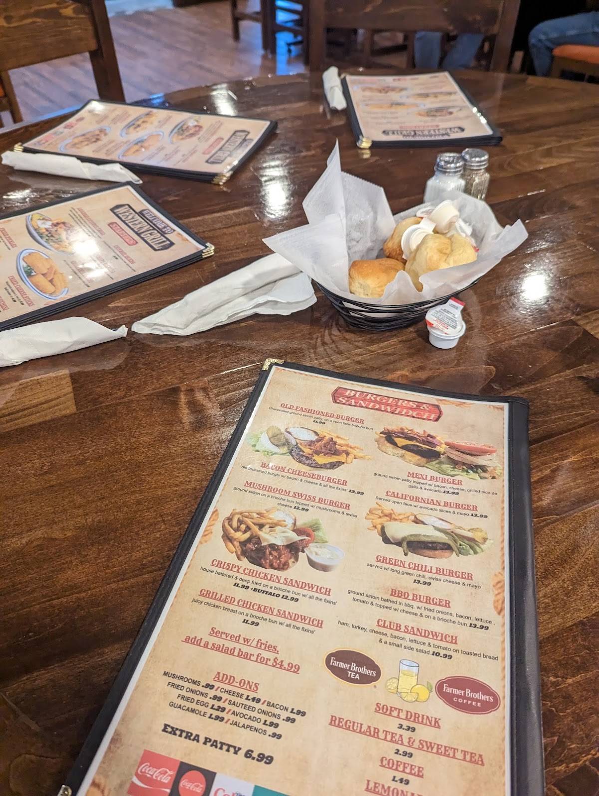 Menu at Western Grill Steak House steakhouse, Andrews