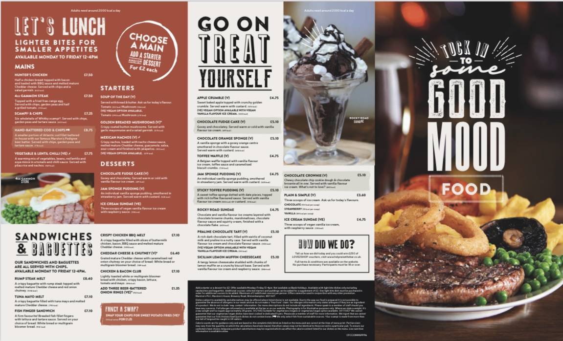 Menu at Willow Tree pub & bar, Brynmawr