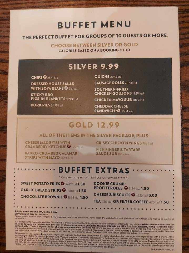 Menu at The Woodside pub & bar, Chesterfield