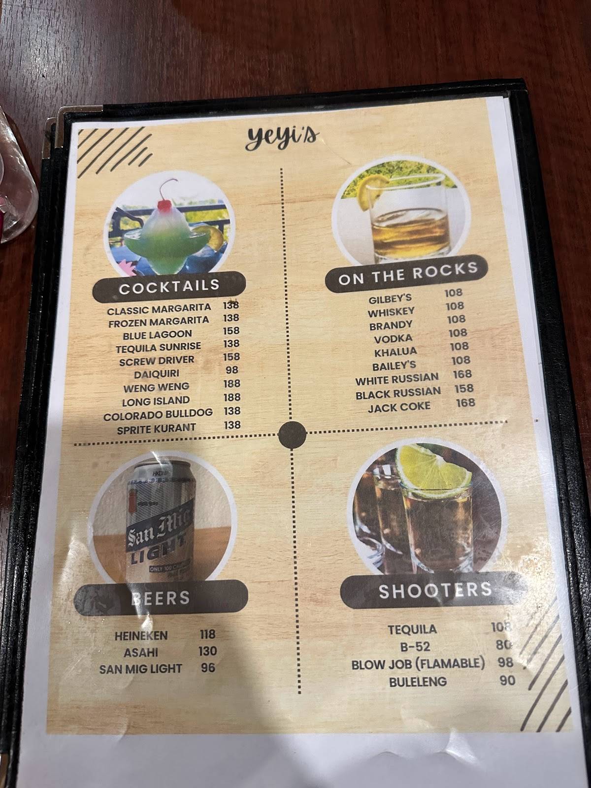 Menu at Yeyi's Pizzeria & Café, Tanay