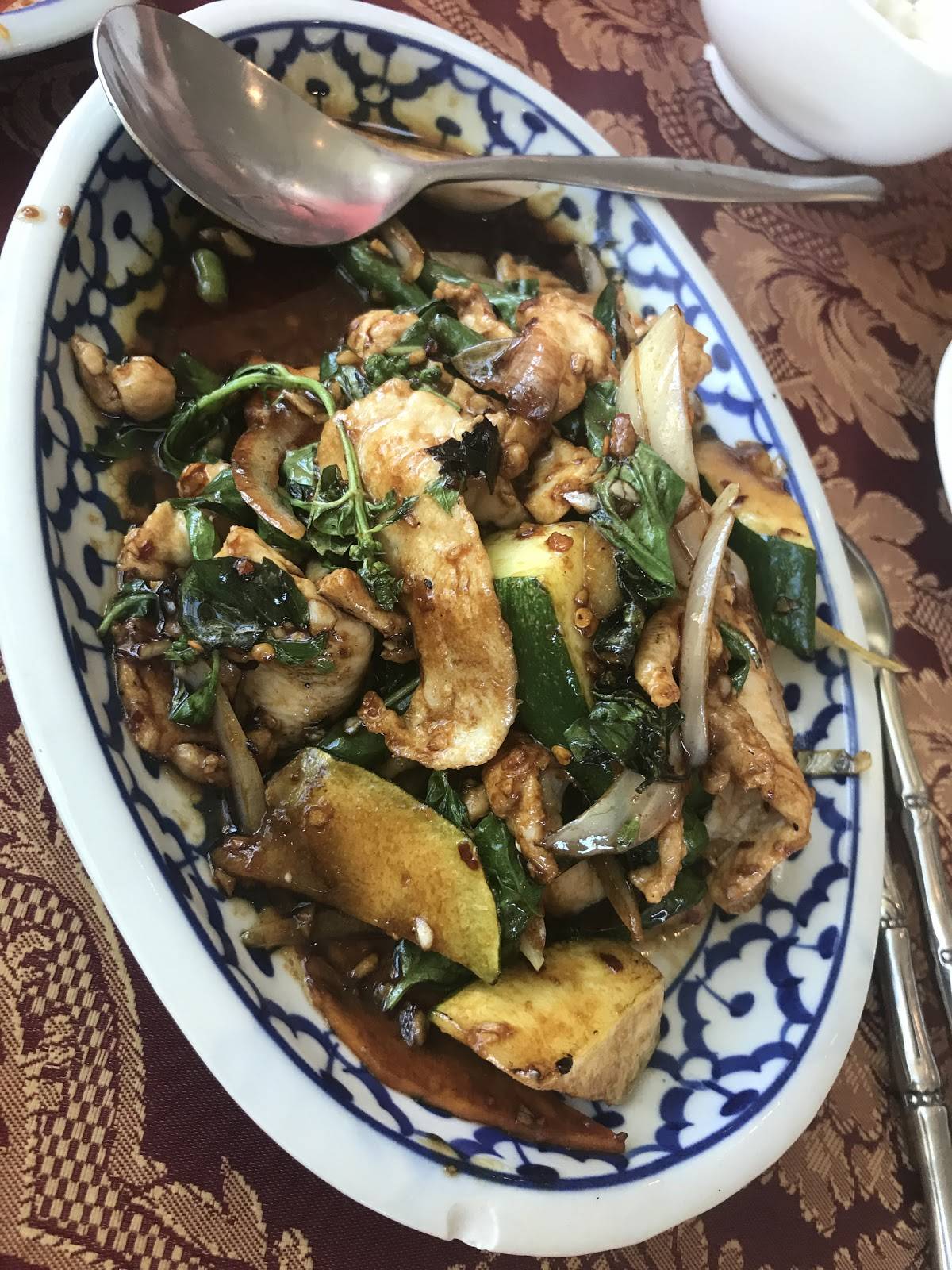 Menu at Yoki Thai restaurant, Runaway Bay