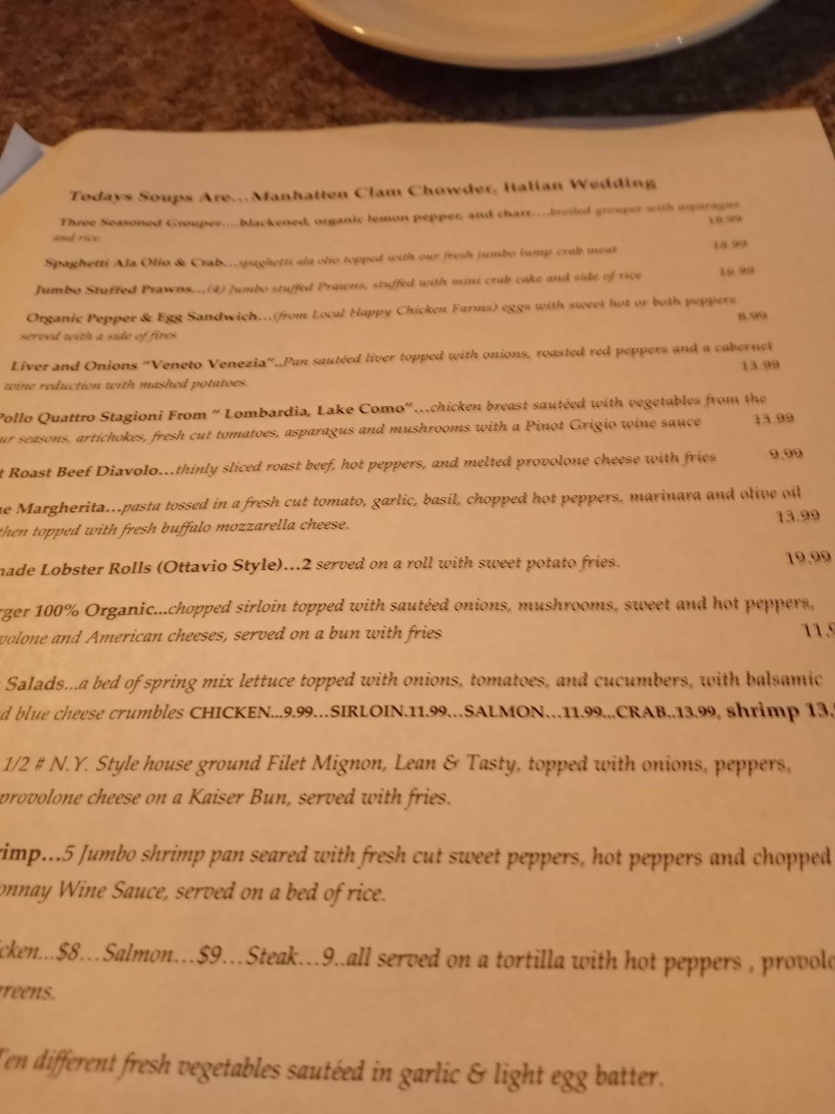 Menu at Station Square restaurant, Youngstown, Belmont Ave