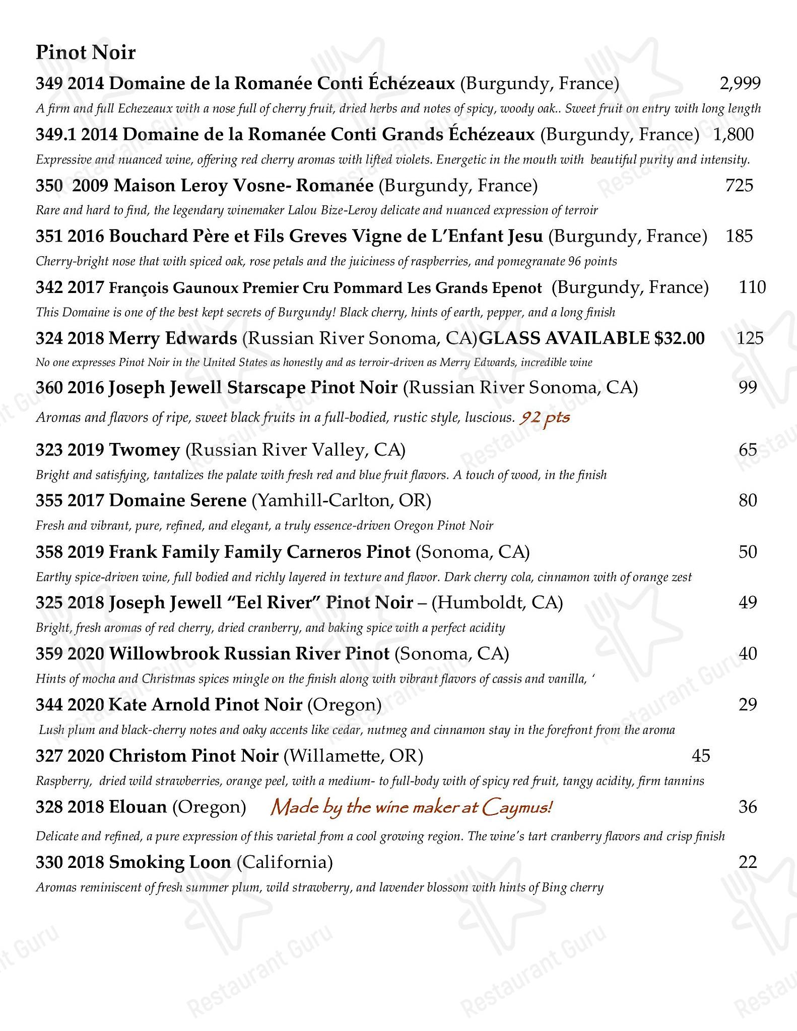 Menu at Station Square restaurant, Youngstown, Belmont Ave