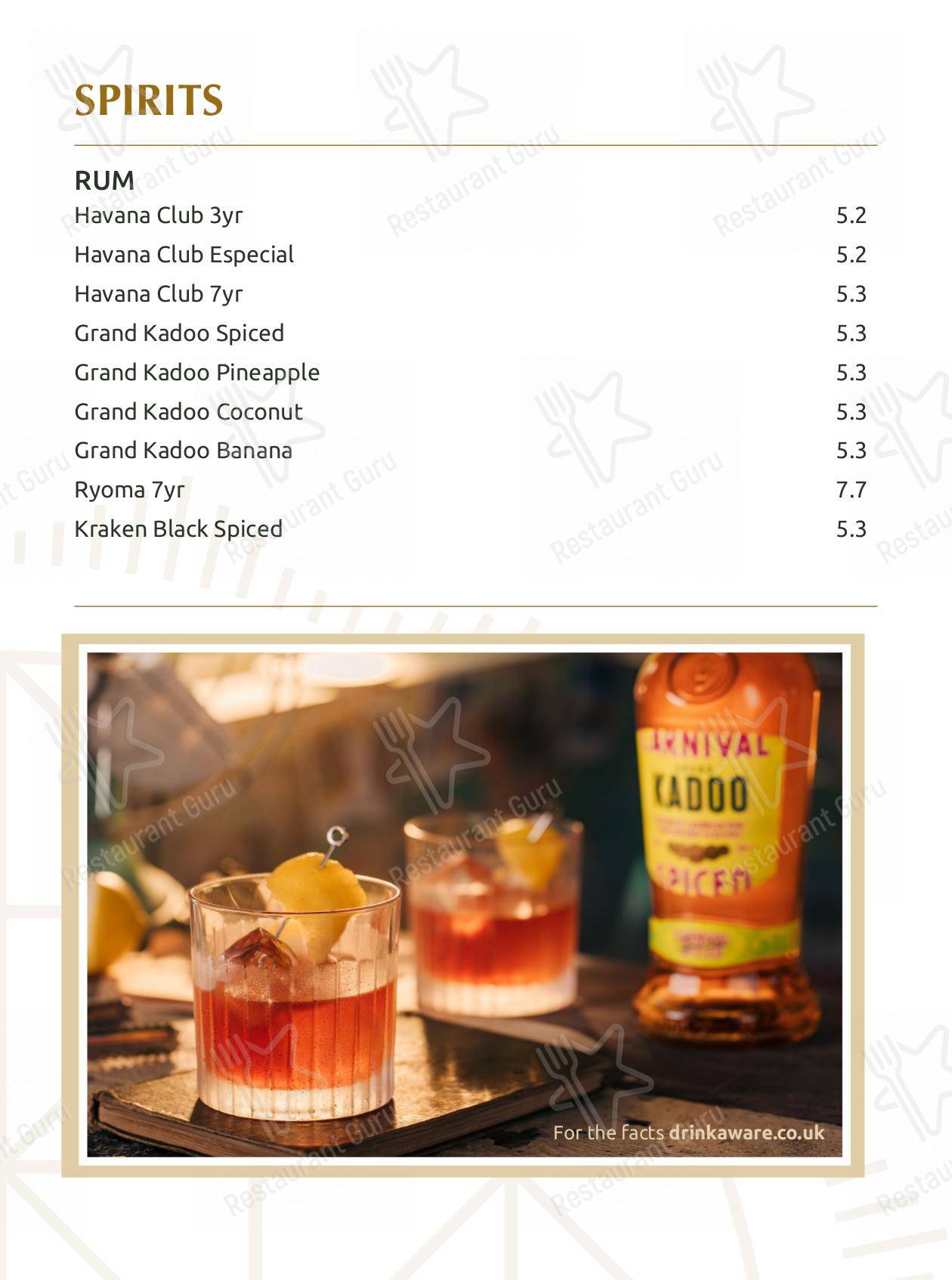 Menu at The Muddler restaurant, Newcastle upon Tyne