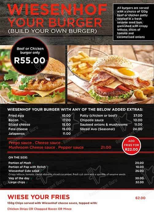 Menu at WIESENHOF - Life The Glynnwood Hospital restaurant, Benoni ...