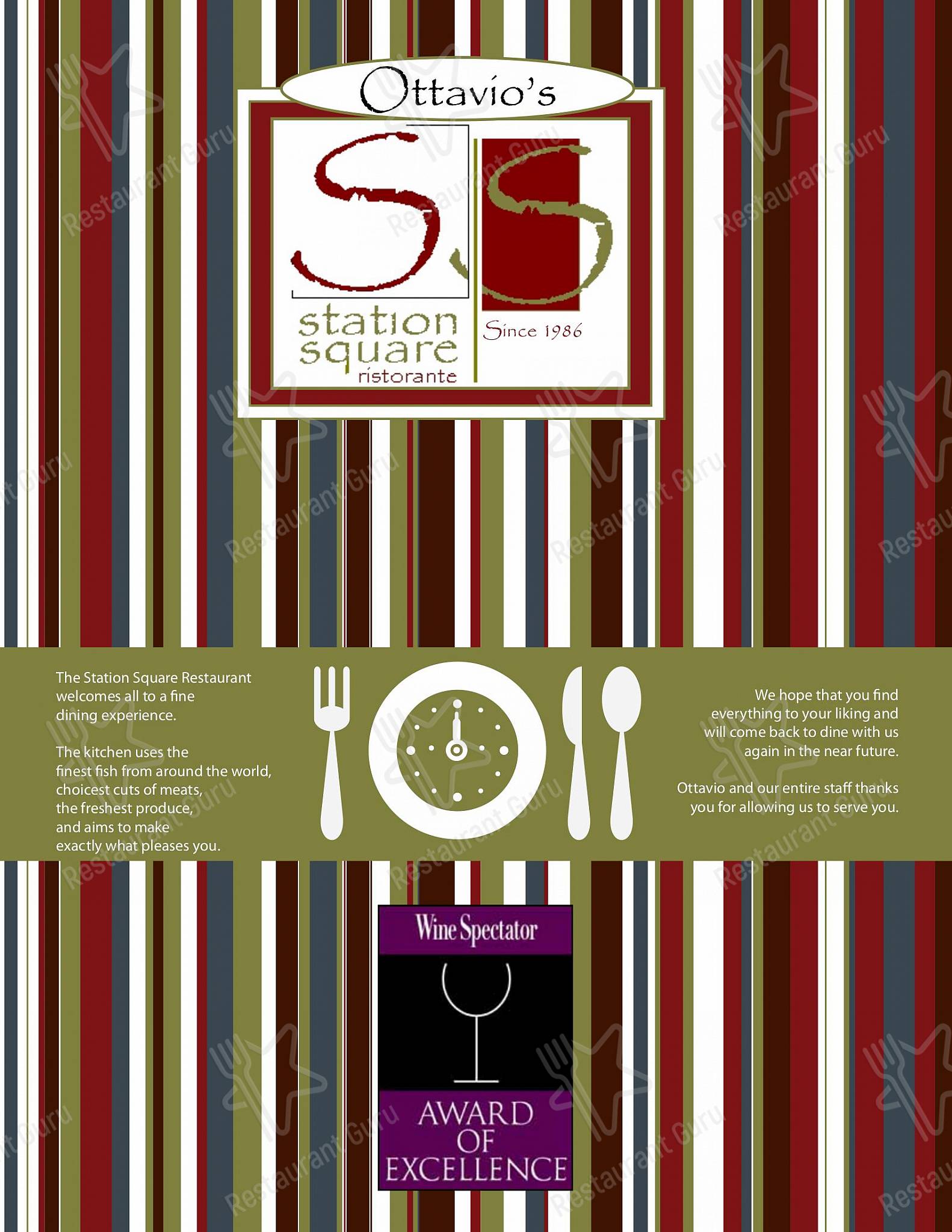 Menu at Station Square restaurant, Youngstown, Belmont Ave