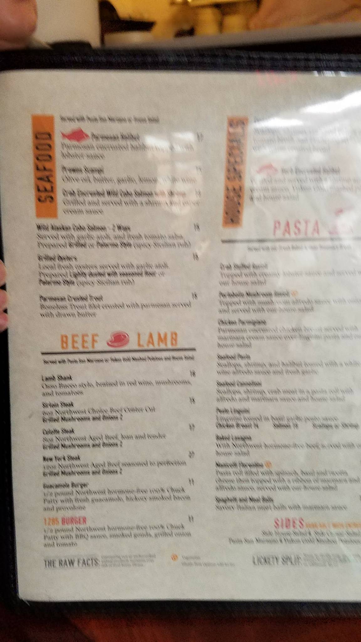 Menu at 1285 Restobar, Florence