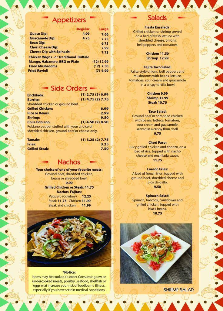 Menu at 4 Queens Mexican grill restaurant, Bryson City