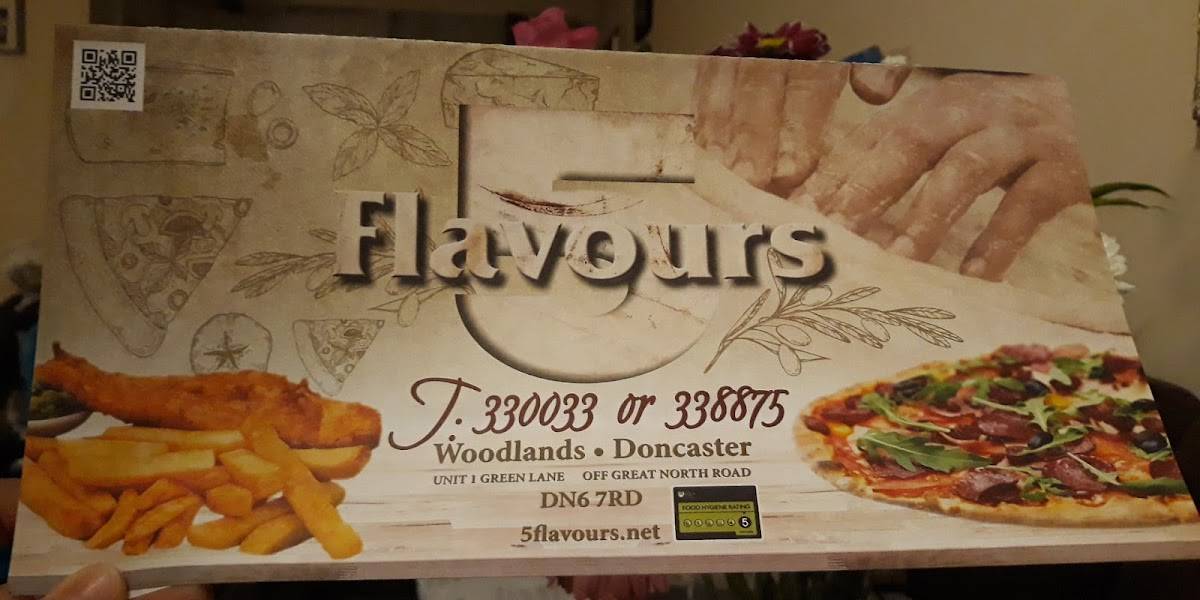 Menu at 5 Flavours cafe, Doncaster