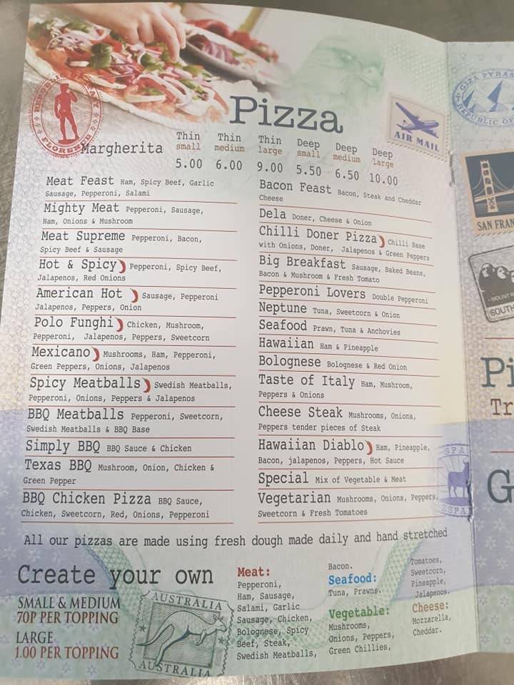 Menu at 5 Flavours cafe, Doncaster