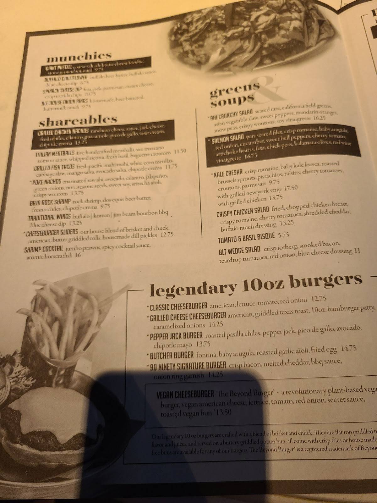 Menu at 90 NINETY Bar + Grill, Las Vegas
