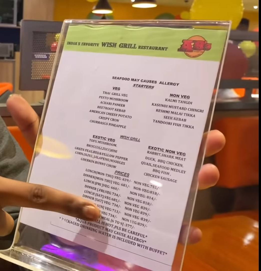 Menu at AB's - Absolute Barbecues Avani Mall, Kolkata, Howrah