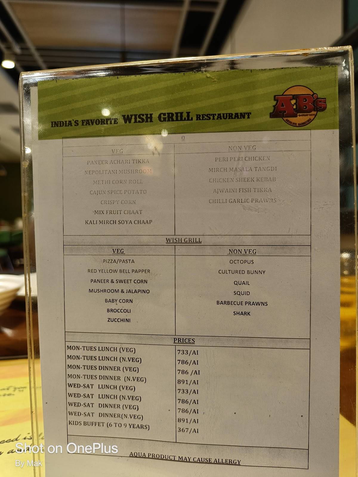 Menu at AB's - Absolute Barbecues Chandigarh, Chandigarh