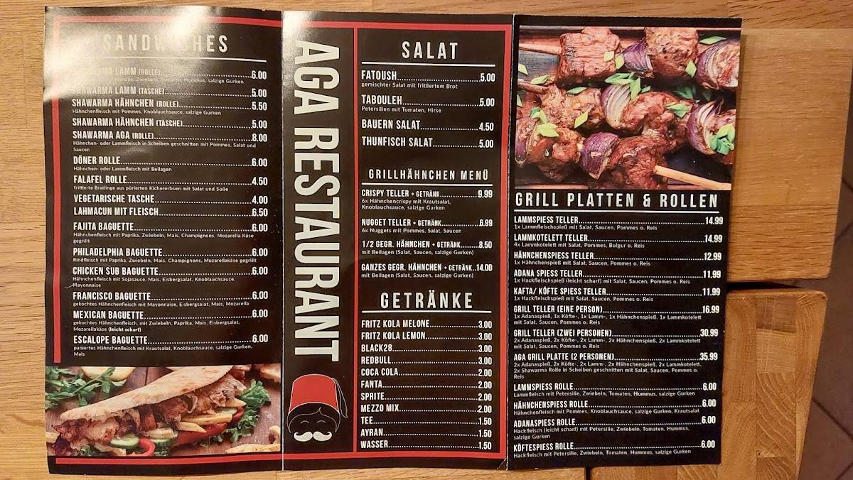 Speisekarte von AGA Restaurant, Wolfenbüttel