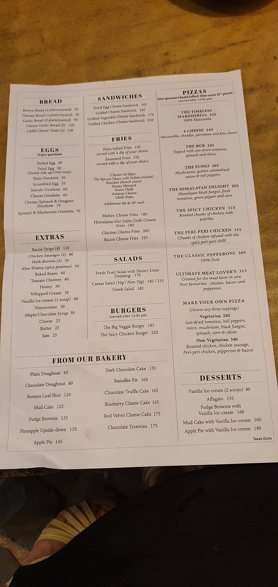 Menu at AMA Cafe, New Delhi, House no. 6