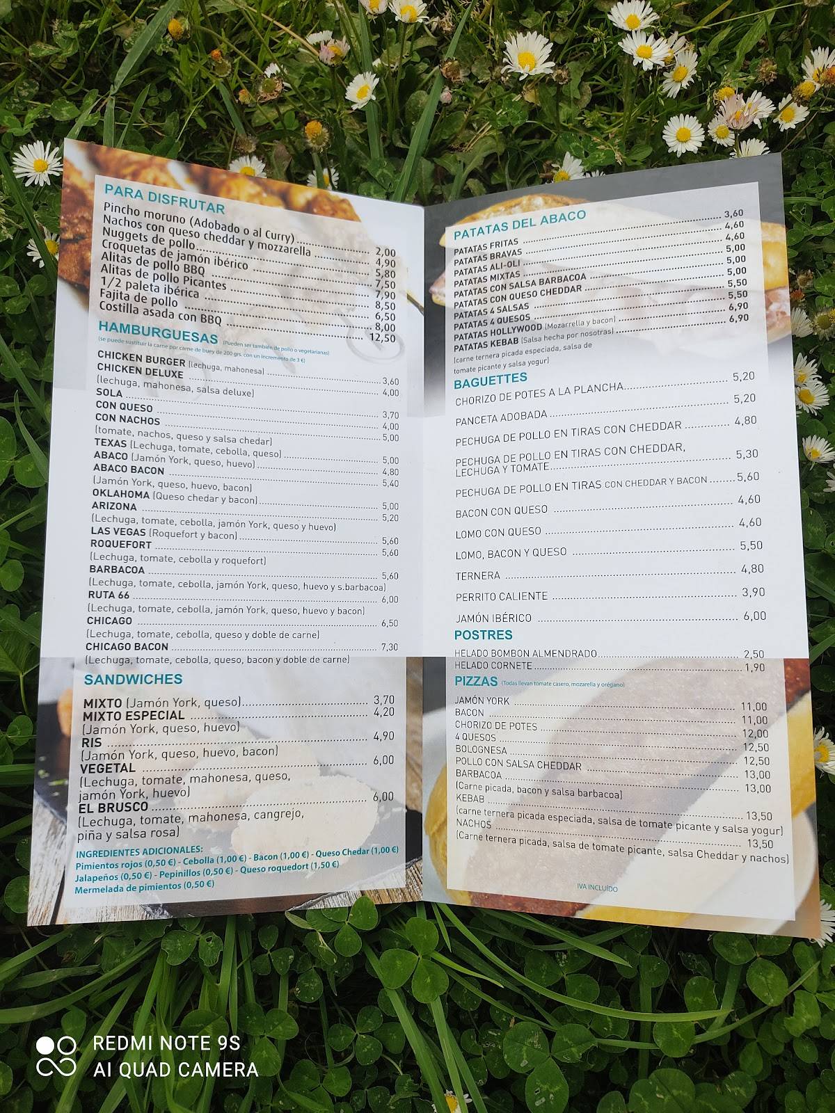 Carta de Pub Abaco Ruta 66 Noja, Noja