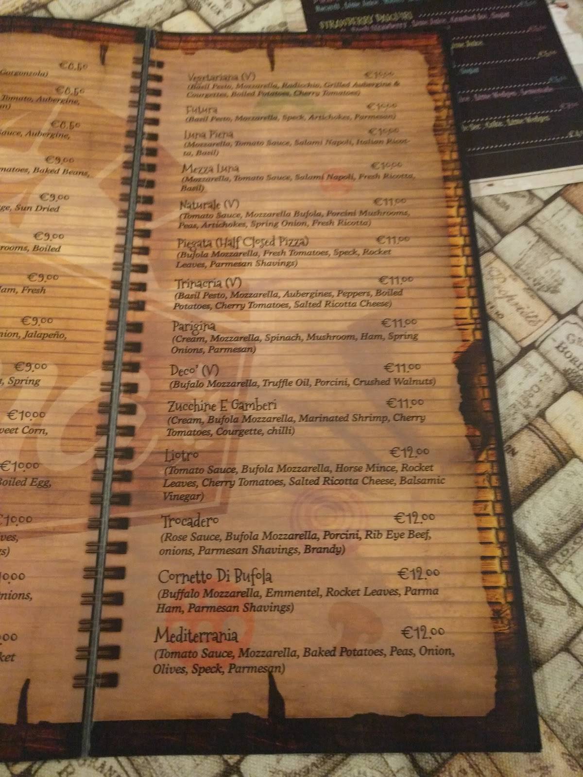 Menu at Al Legna Pizzeria, Marsaskala