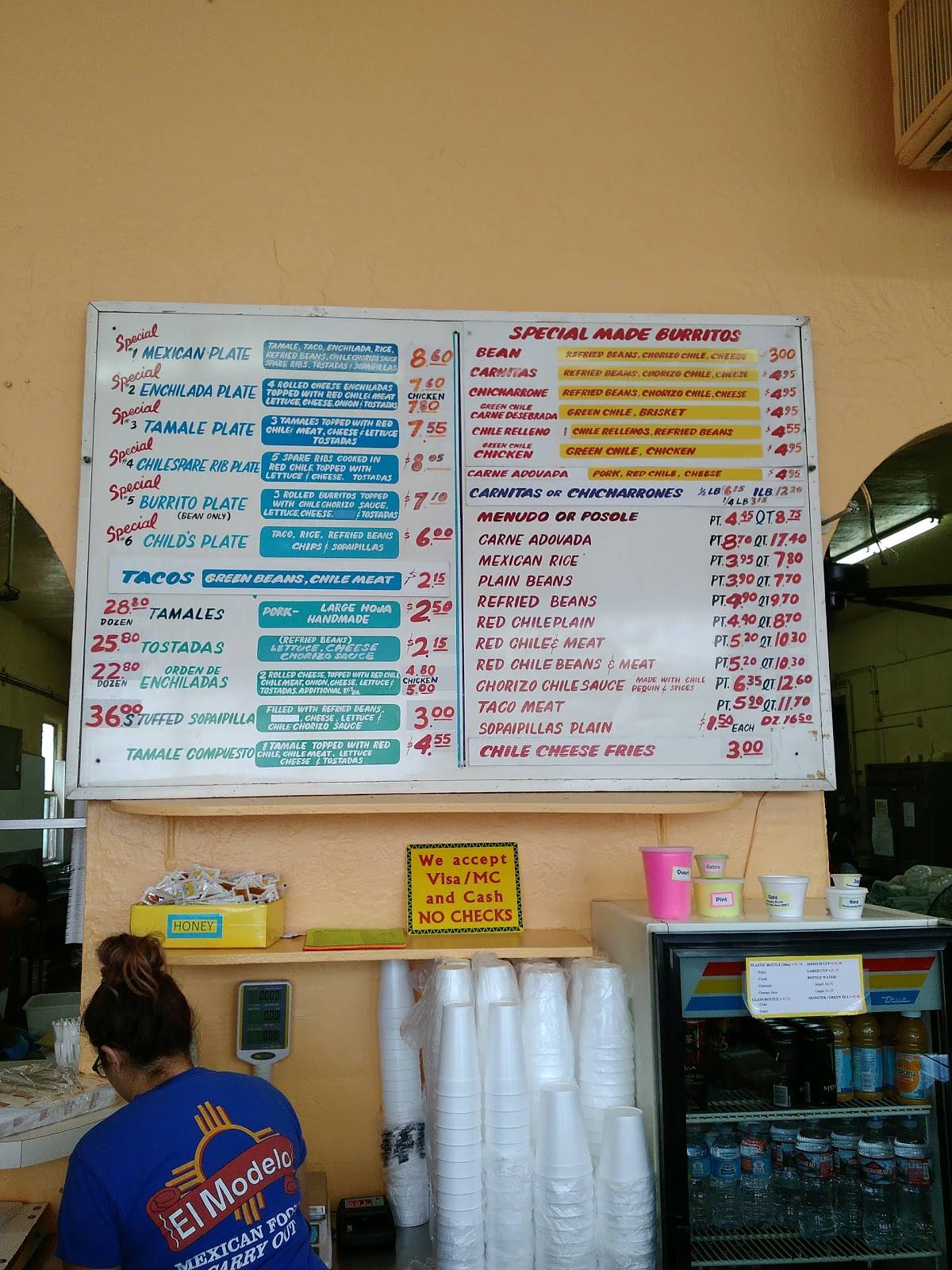 Menu at El Modelo Mexican Foods restaurant, Albuquerque