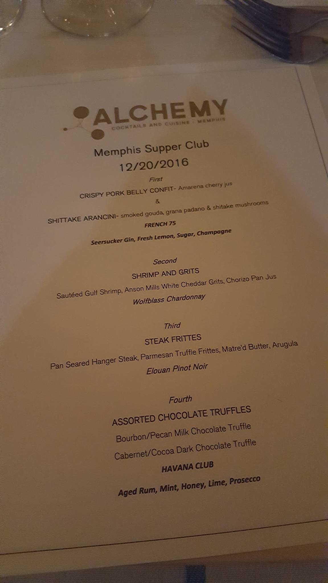 Menu at Alchemy Memphis pub & bar, Memphis
