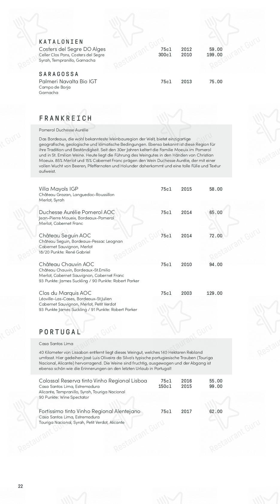 Speisekarte von Ampersand Grillrestaurant, Luzern