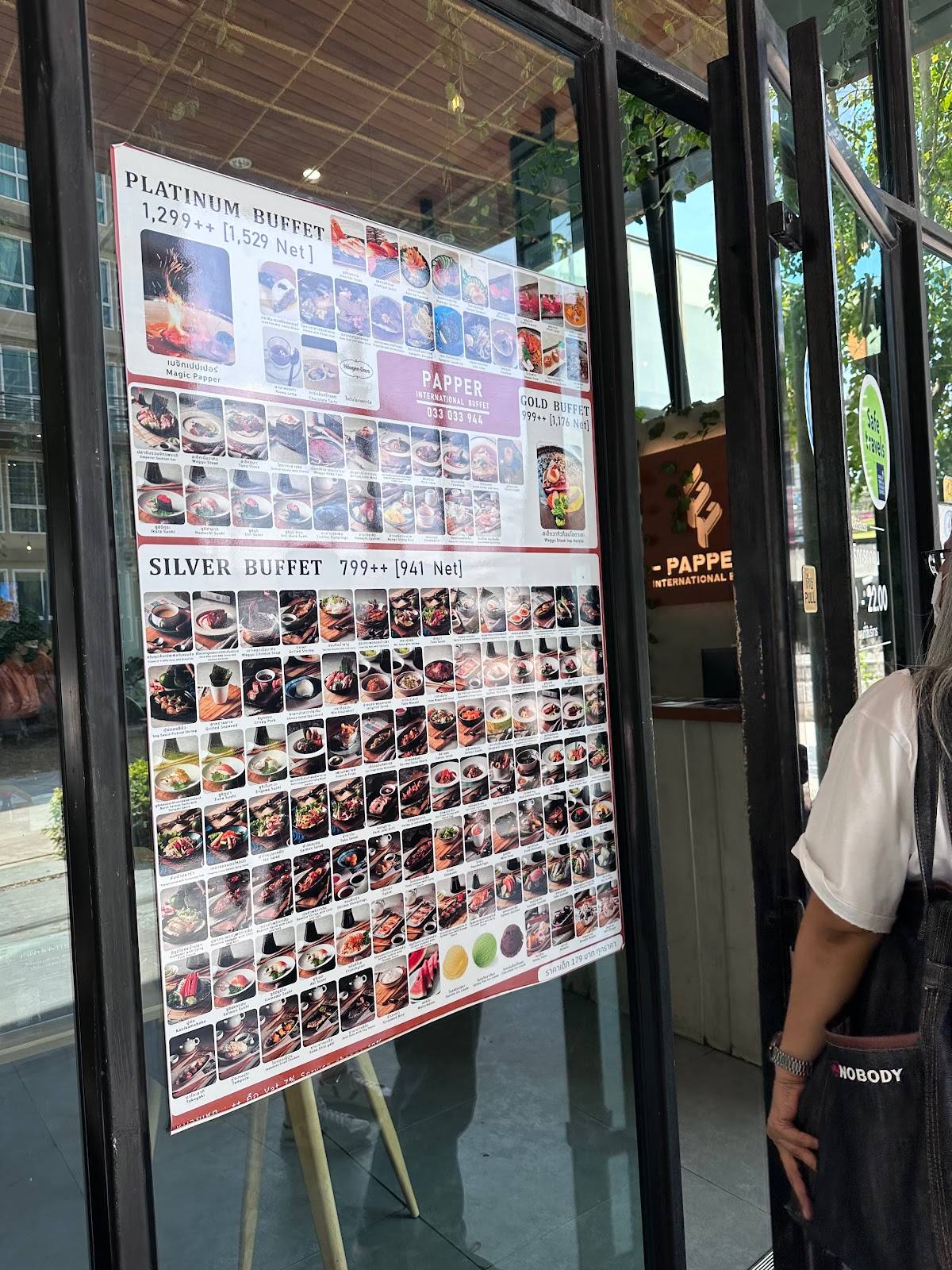 Carta del restaurante PAPPER International Buffet, Bang Phra