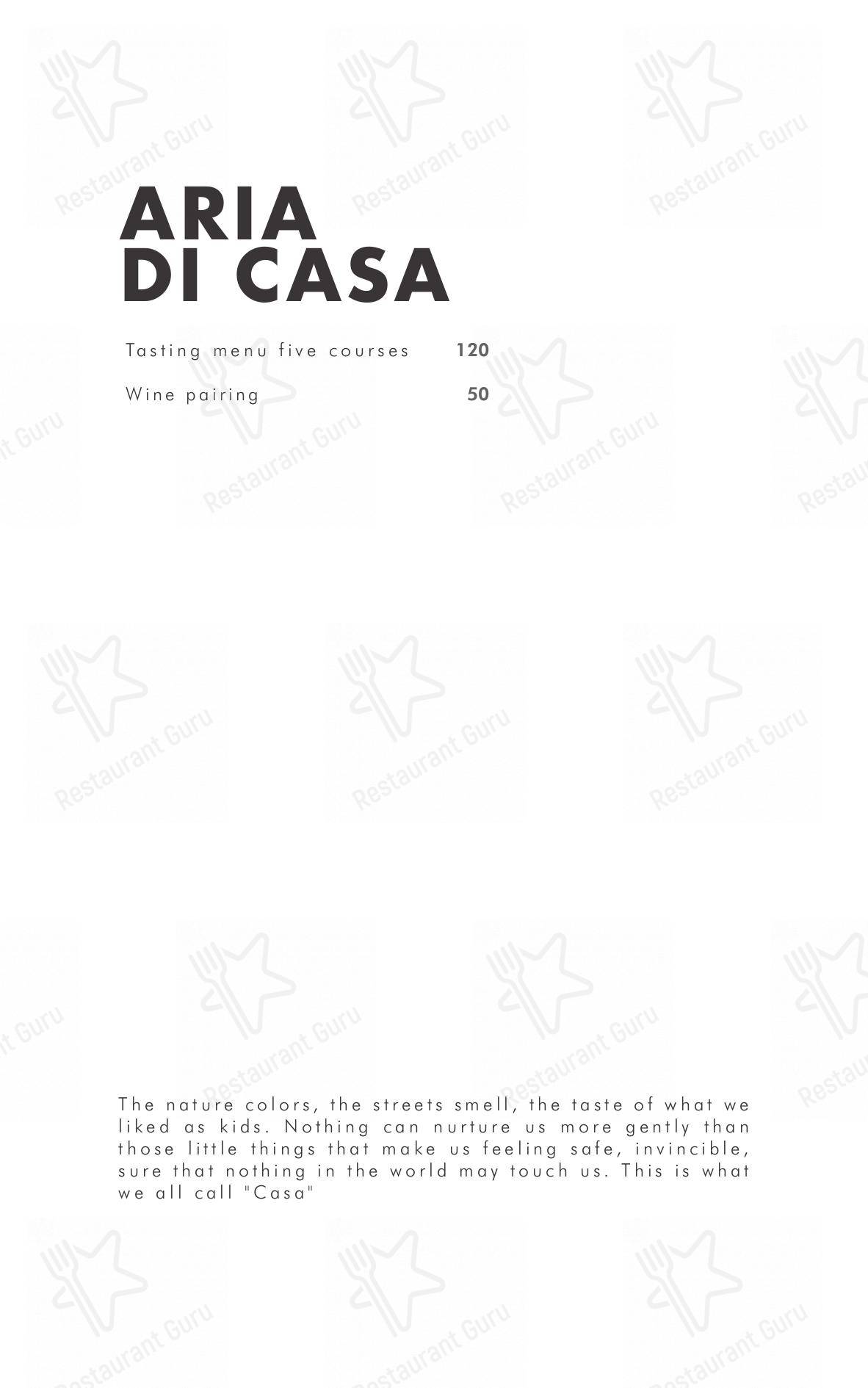 Menu da Aria Restaurant, Napoli
