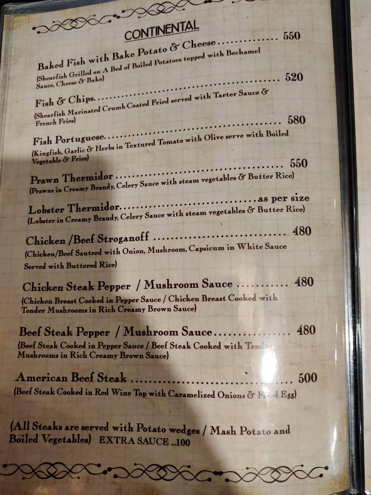 Menu at Fat Fish, Arpora, Calangute - Arpora Rd