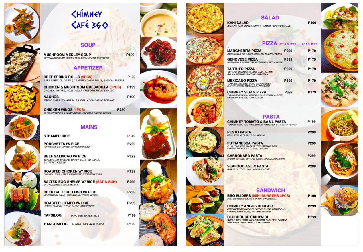 Menu at Art Sector Gallery and Chimney Cafe 360, Binangonan
