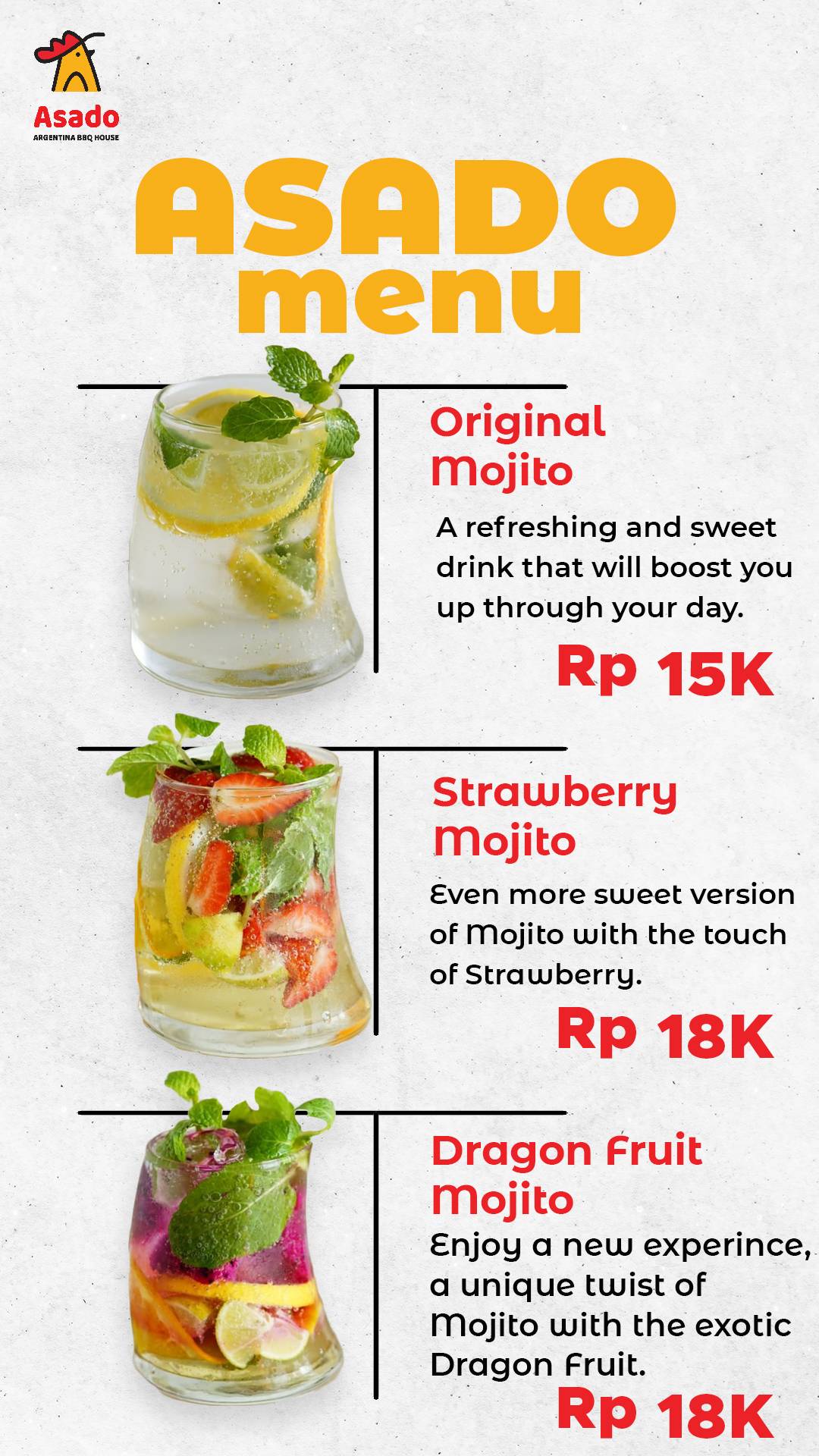 Carta de Asado BBQ House, Bandung, Bandung