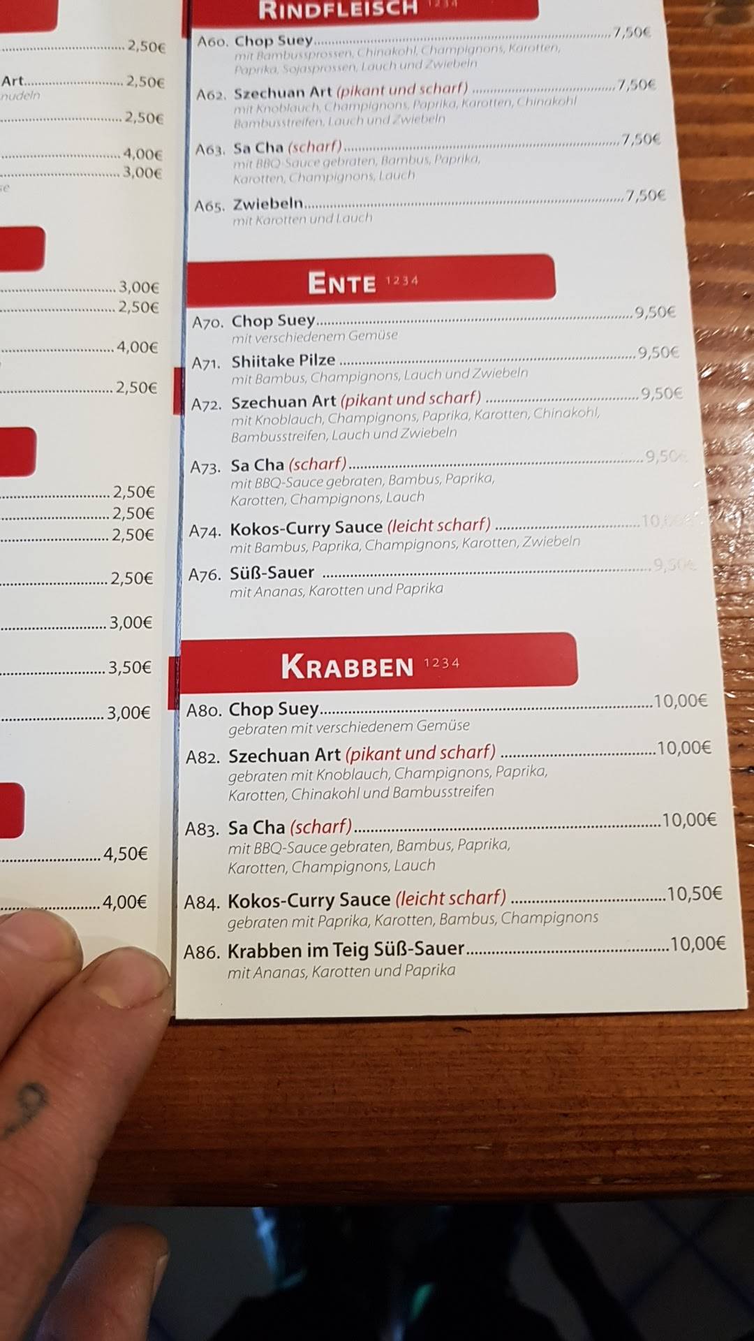 Speisekarte von Asia Restaurant SongLong, Friedrichsthal