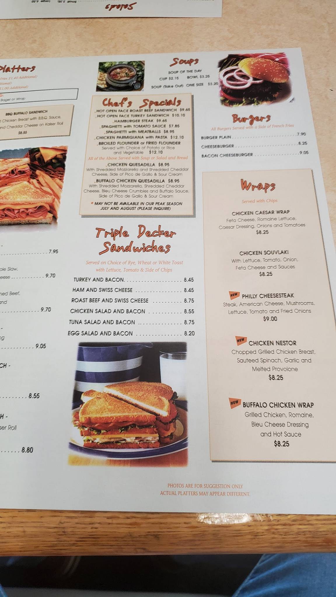 Menu at Perry's Cafe & Deli, Atlantic City