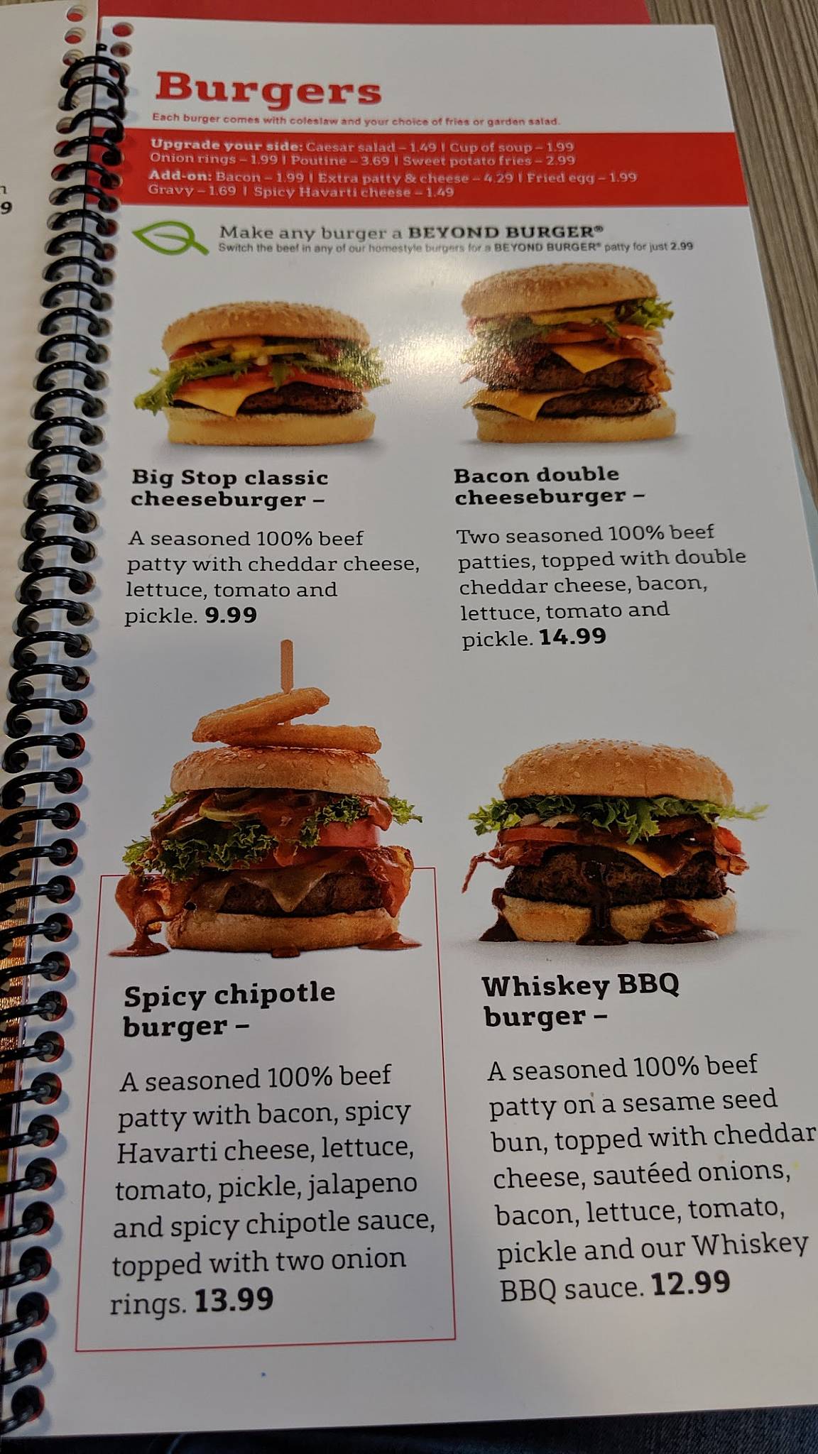 Menu at Aulac Big Stop Restaurant, Aulac, 170 Aulac Rd