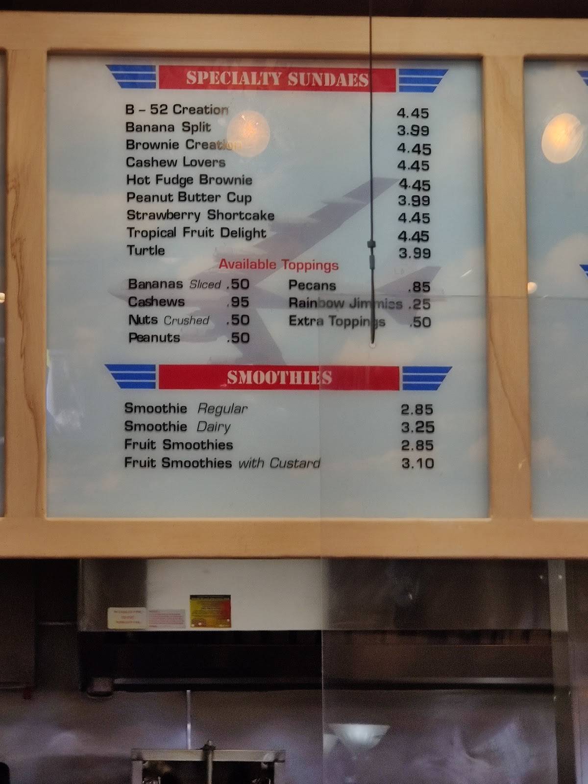 Menu at B52 Bombers fast food, Menomonee Falls