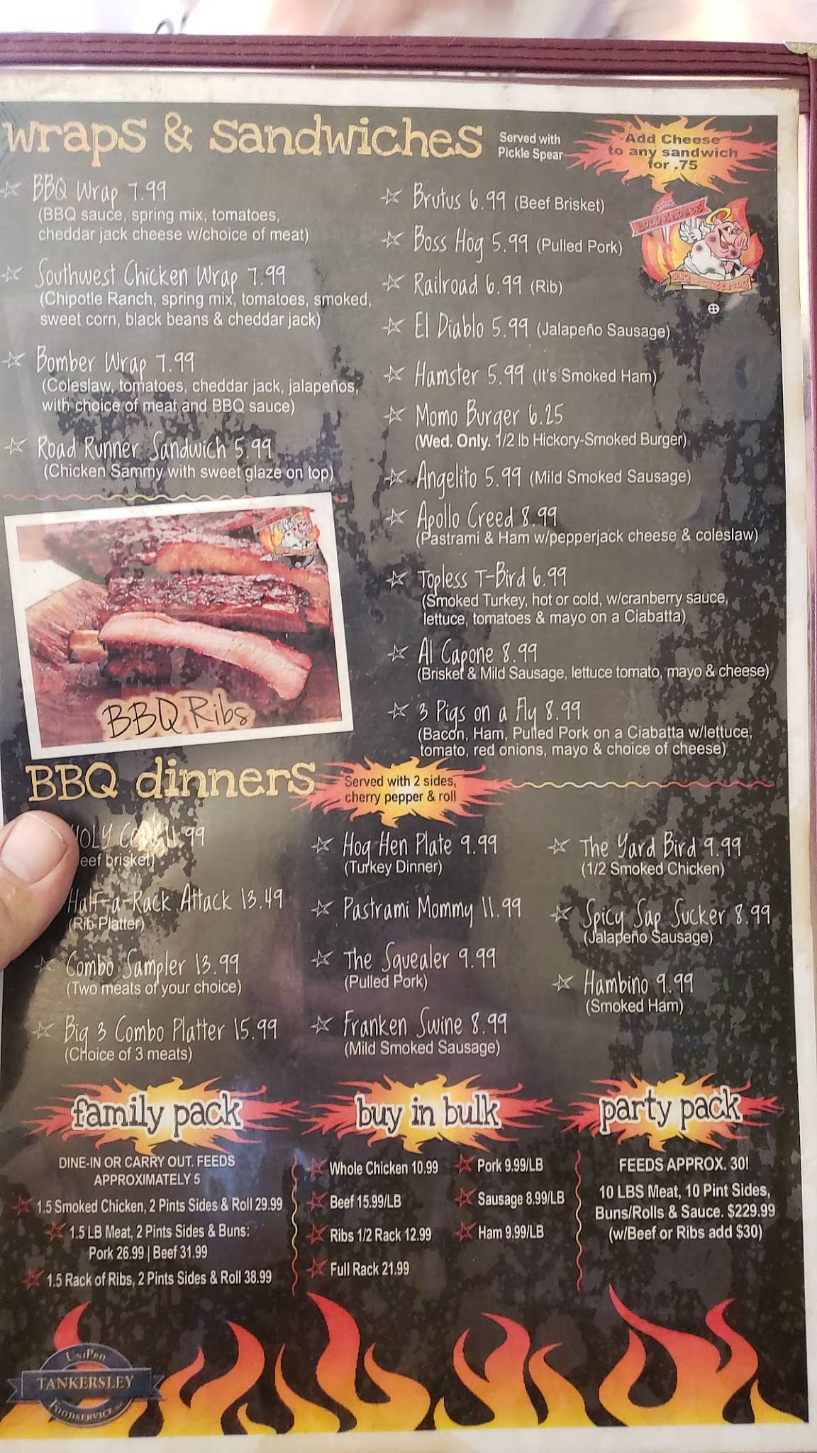 Menu at Holy Smokes BBQ, Mountain Home, 400 AR-201