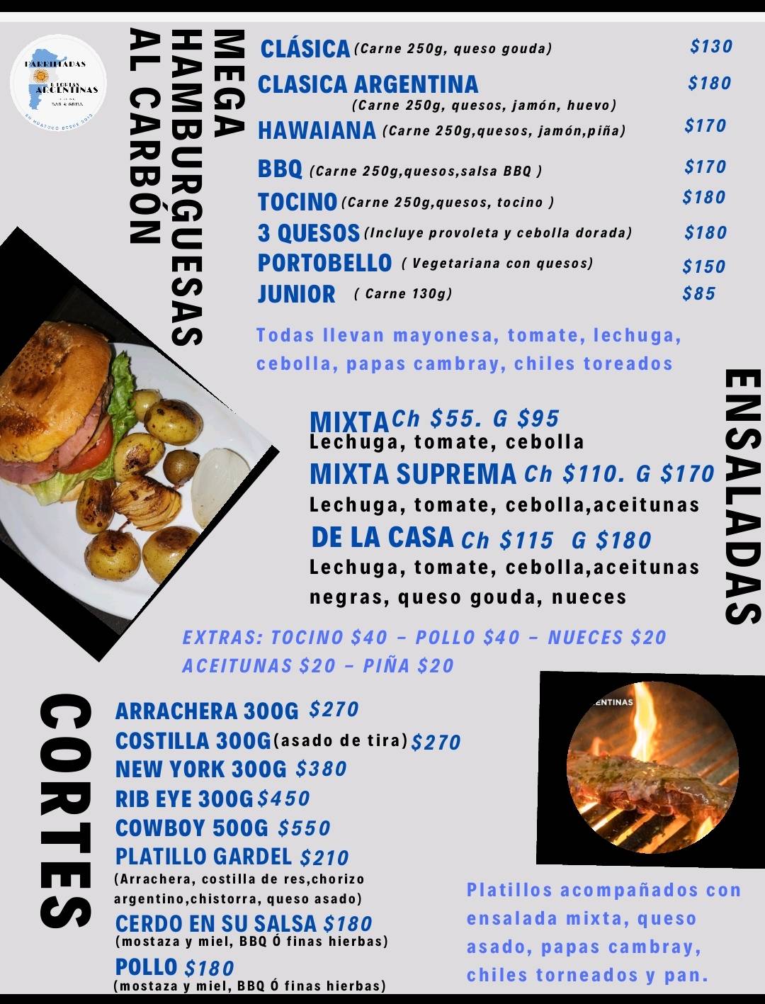 Menu at BUENOS AIRES Tortas Argentinas.... restaurant, La Crucecita