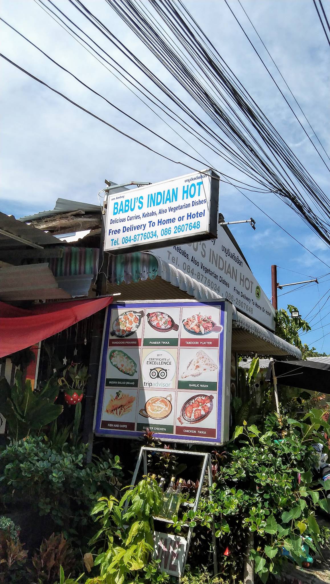 Menu at Babu's indian restaurant samui, Ko Samui