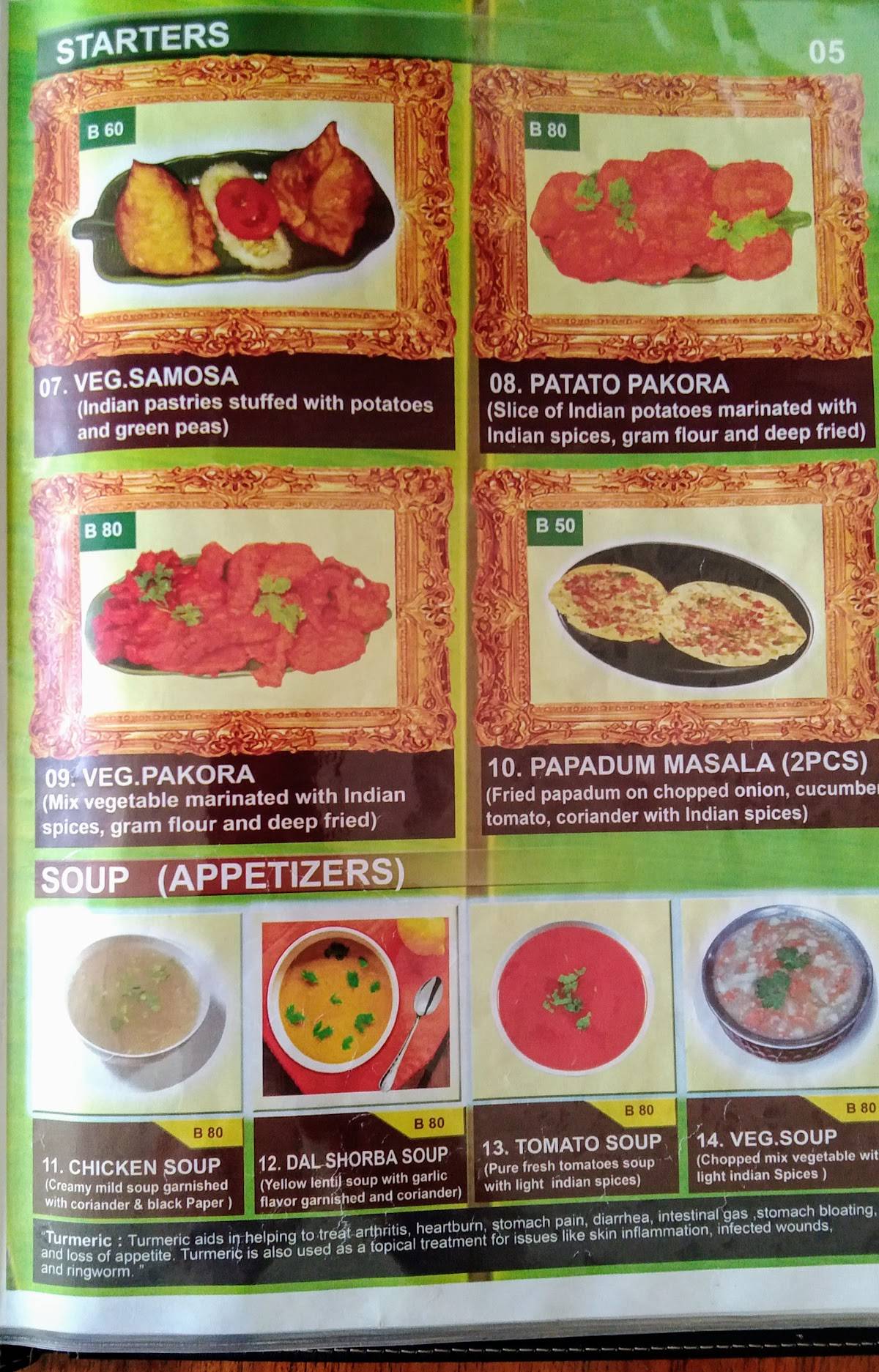Menu at Babu's indian restaurant samui, Ko Samui