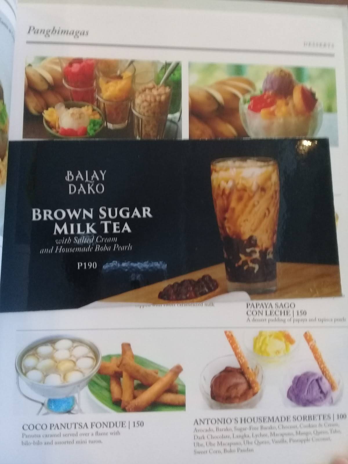 Menu at Balay Dako restaurant, Tagaytay, Tagaytay - Nasugbu Hwy
