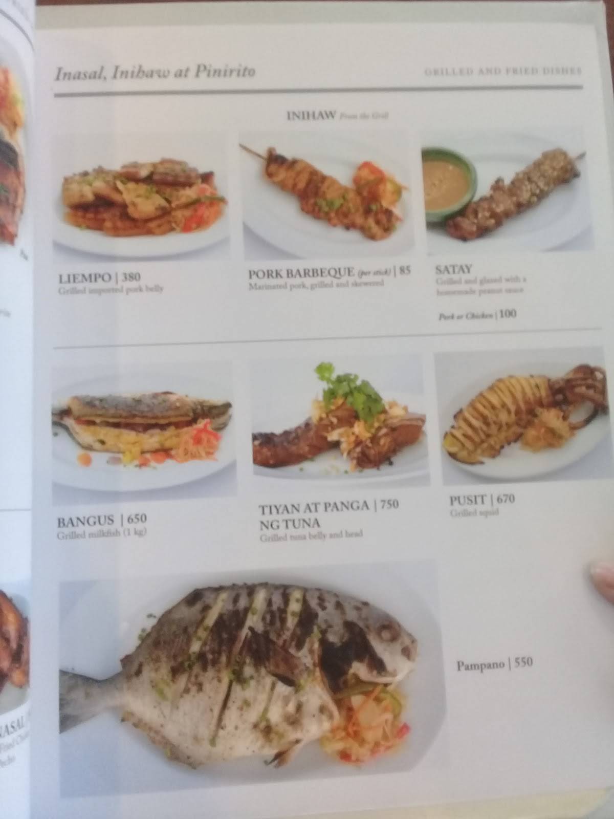 Menu at Balay Dako restaurant, Tagaytay, Tagaytay - Nasugbu Hwy
