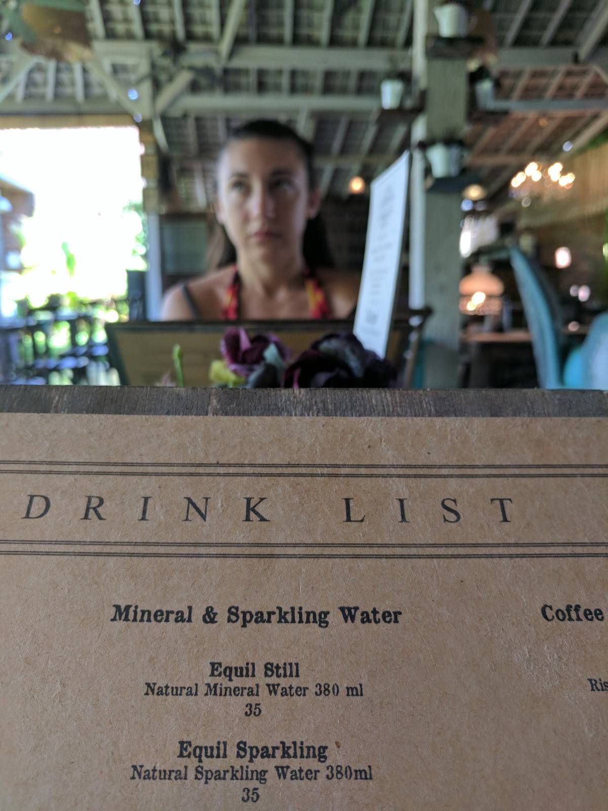 Menu at Balique restaurant, Jimbaran