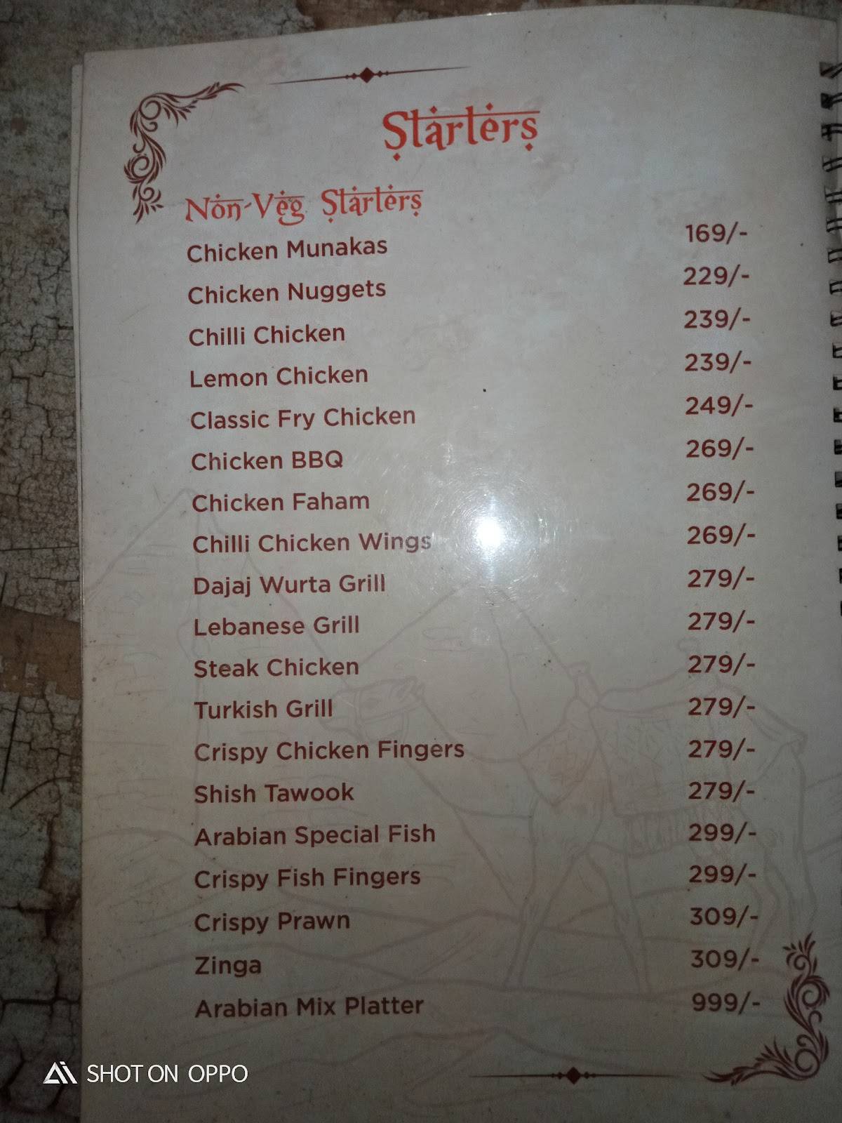 Menu at Barkas Arabian kitchens, Kakinada