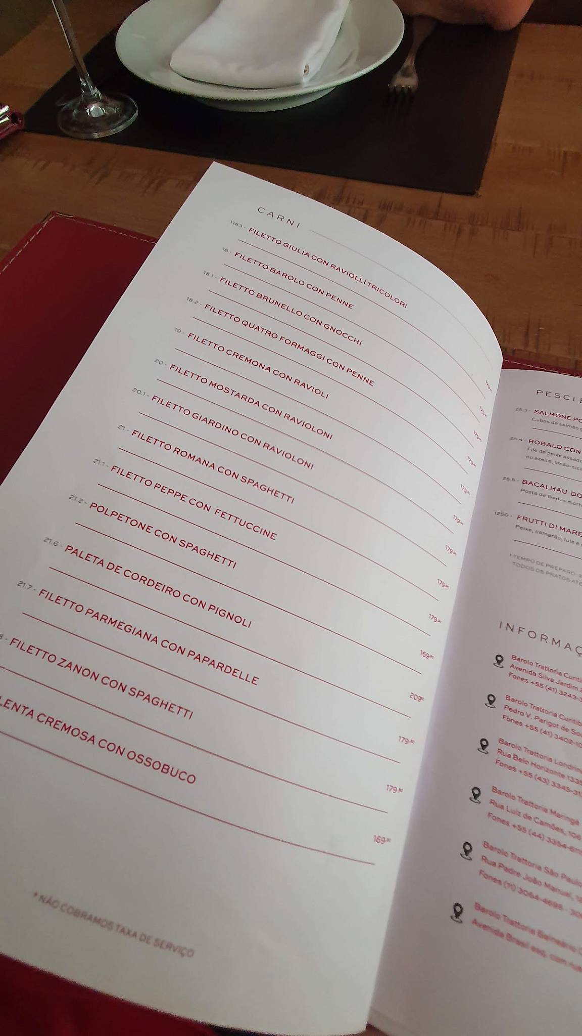 Menu at Barolo Curitiba, Curitiba, Av. Silva Jardim
